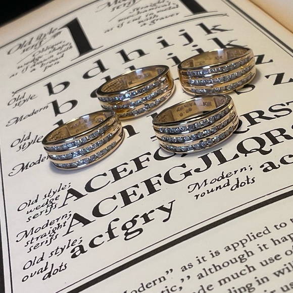 Jewelry | Stackable Diamond Eternity Bands In 1k Gold Three Rows Of ...